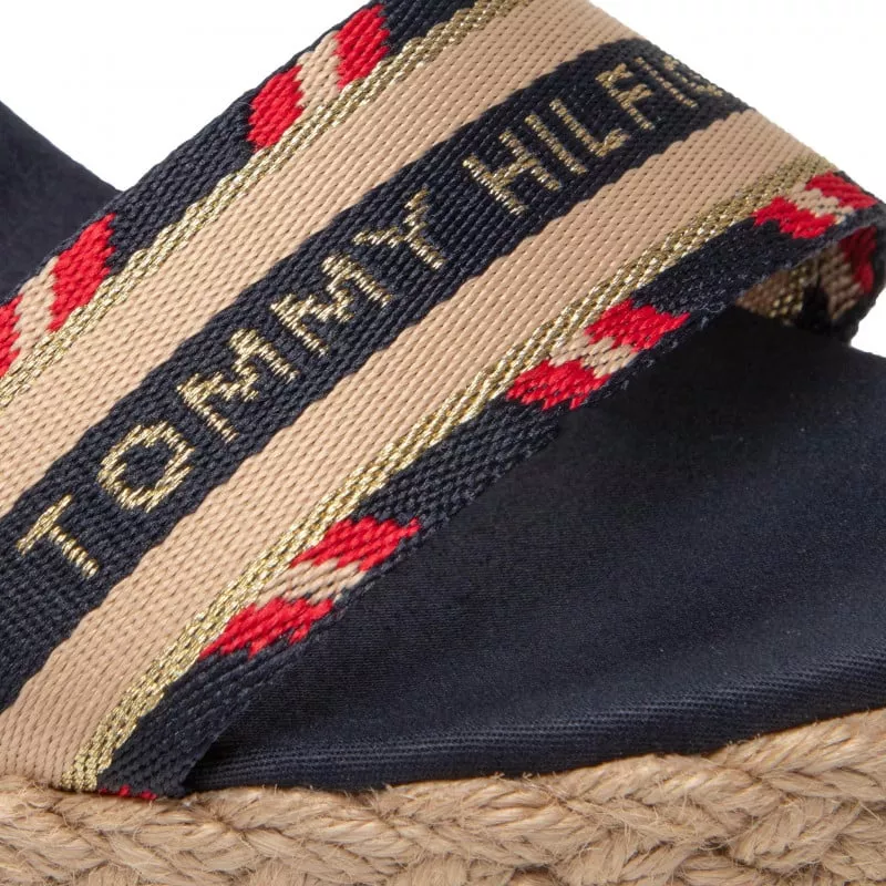 Espadrile TOMMY HILFIGER Corporate Webbing High Wedge FW0FW06295 ...