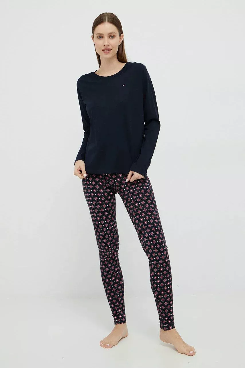 Pijama dama Tommy Hilfiger UW0UW03993 Albastru marin XL INTL usam_953231425 - domo.ro