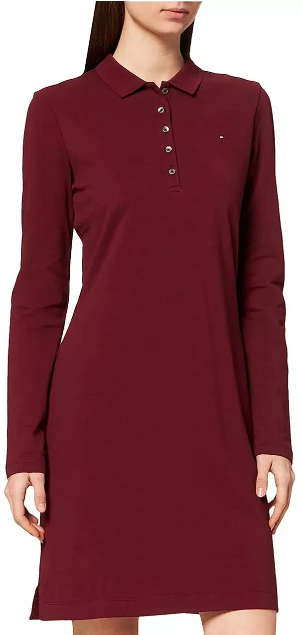 Rochie mini Tommy Hilfiger cu logo discret Rosu Bordo M INTL zzm7 ...