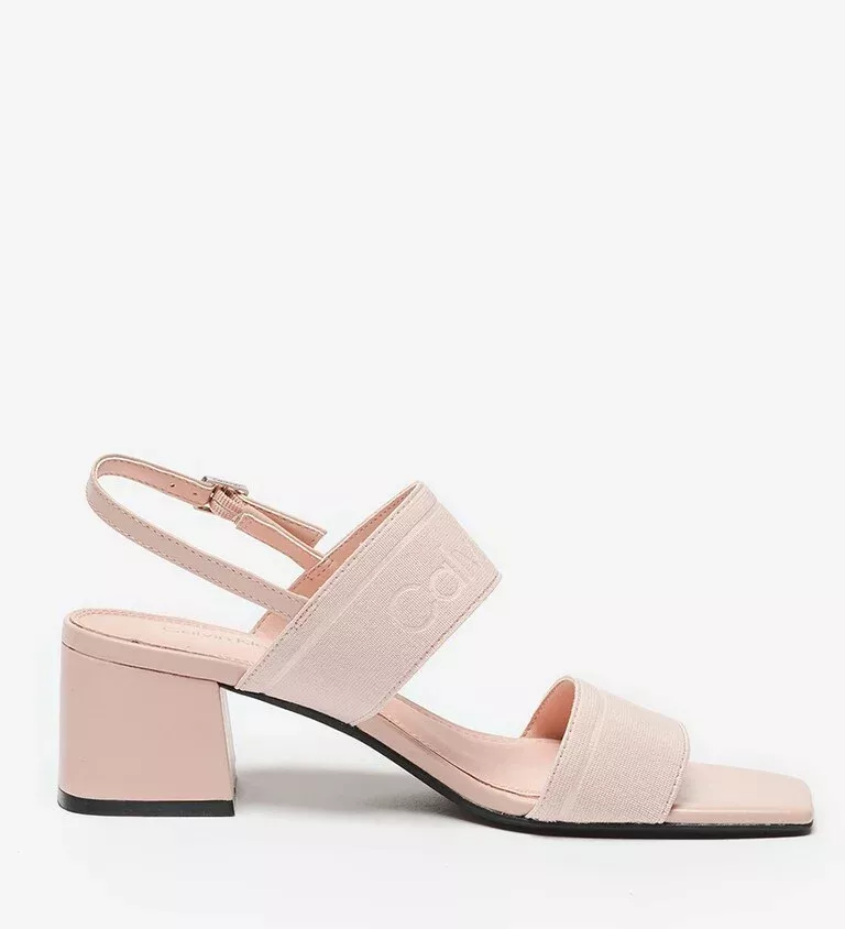 Sandale Calvin Klein cu toc masiv si insertii de piele Roz 38 EU g4di ...