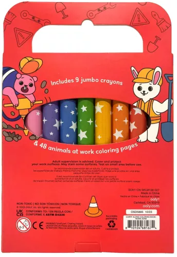 Set carte de colorat si creioane colorate - portabil Constructii 0vud ...