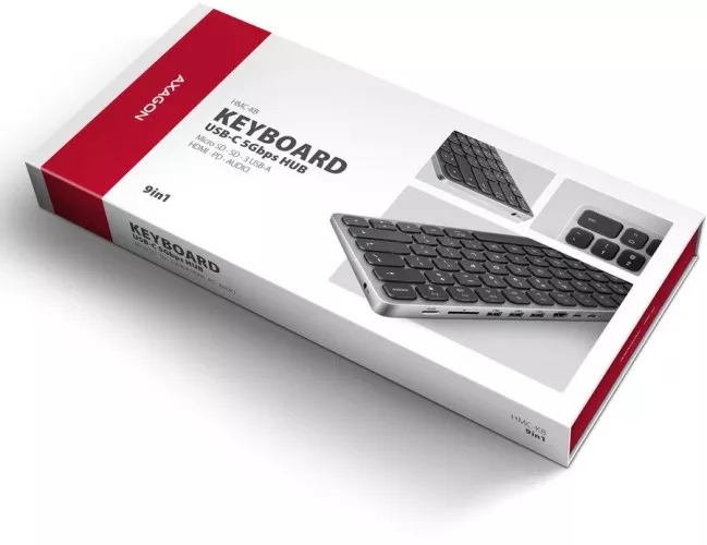 Tastatura AXAGON HMC-KB-US HUB USB SD/ microSD HDMI PD layout US Negru ...