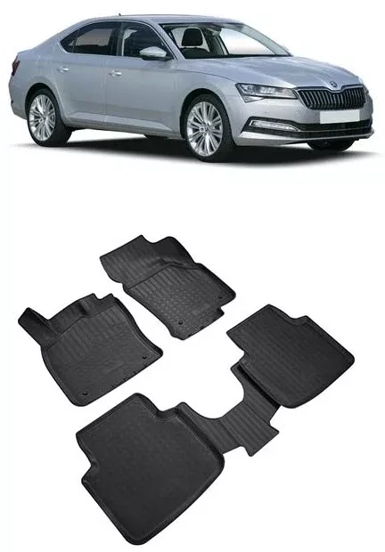 Set covorase auto din cauciuc tip tavita SKODA SUPERB III 3D 2015-2019 - domo.ro