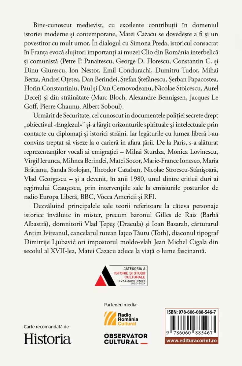 Istorie si istorii. Simona Preda in dialog cu istoricul Matei Cazacu - domo.ro