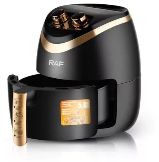 Friteuza Airfryer RAF R.5232B Capacitate 5.8L 1500W Negru + Carte ...