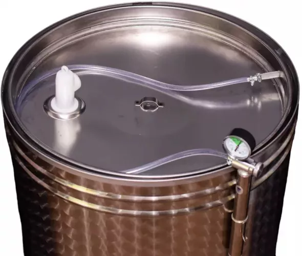 Butoi inox cu capac flotant si canea echipat complet 1000 litri BCF1000 ...
