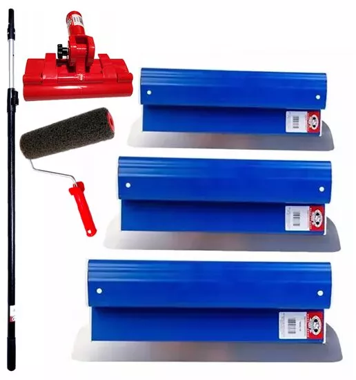 Set 3 gletiere profesionale inox 25 40 60 cm suport maner telescopic 1. ...