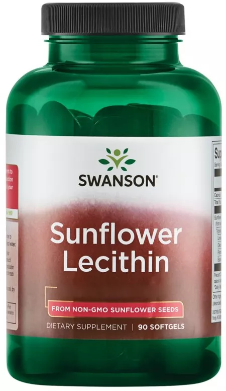 Lecitina din floarea soarelui 1.200mg 90 Capsule moi Swanson injr ...
