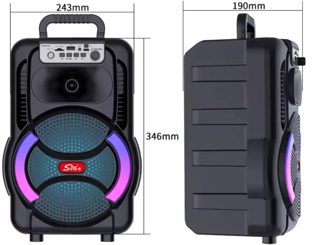 Boxa portabila cu microfon ZQS8166 60W PMPO BT/FM/USB 3000mAh MRKT11397 ...