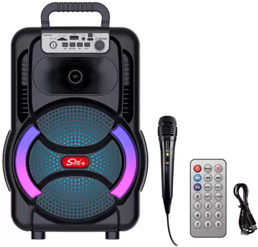 Boxa portabila cu microfon ZQS8166 60W PMPO BT/FM/USB 3000mAh MRKT11397 ...