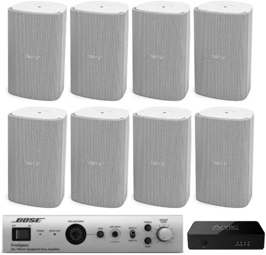 Sistem sonorizare ambientala Bose FS2SE-IZA250 Alb cu 8 boxe streamer wi-fi - domo.ro