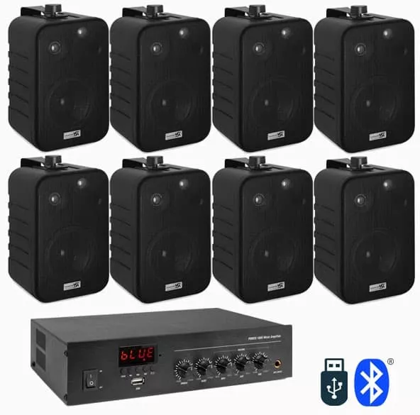 Sistem Ambient 1-Wall Negru Sistem sonorizare 8 boxe perete 908106 - domo.ro