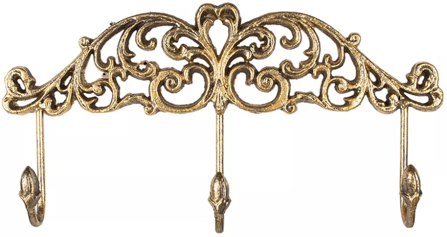 Cuier perete fier auriu 38x5x19 cm 6Y5435 - domo.ro