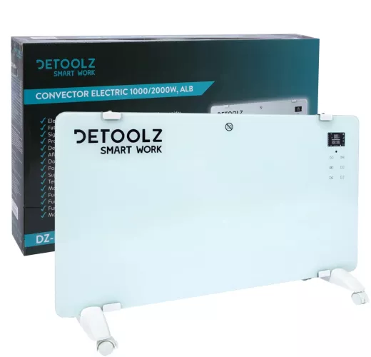 Convector electric Detoolz 1000W/2000W Wifi alb mbye_437012581 - domo.ro