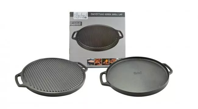 Placa gratar fonta rotunda 2 fete 44.5 cm Perfect Home 12972 - domo.ro