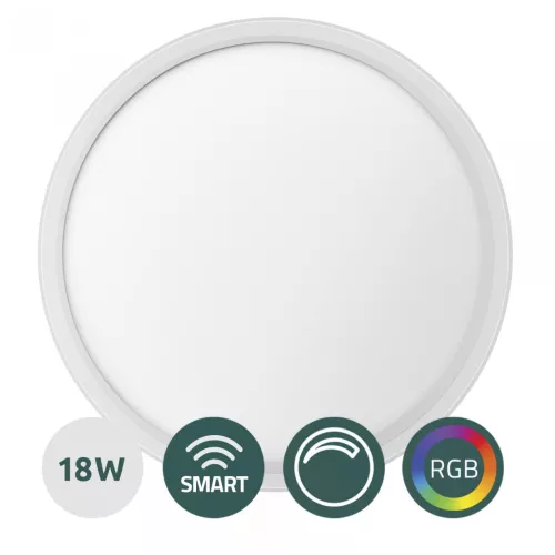 Plafoniera LED SMART SAMUS SLP300-2160LM-18W-300040006500K+RGB+DIMMER ...