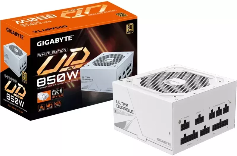 Sursa Modulara GIGABYTE UD850GM PG5 80+ Gold 850W Alba GP-UD850GM PG5W