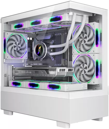 Carcasa Gaming 1STPLAYER MI5 Middle Tower ARGB ALB Tempered Glass M-ATX ...