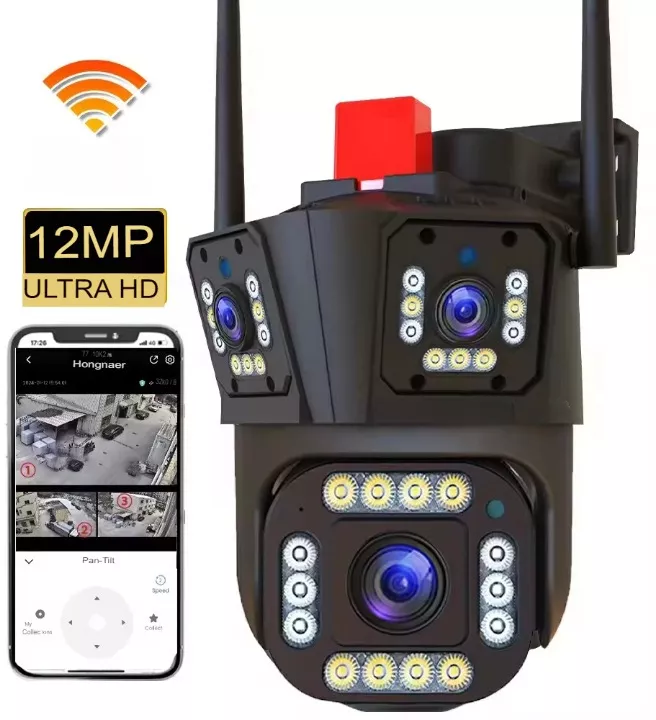 Camera de Supraveghere Tripla 4g Arvada motion DF-SHM 12MP Exterior si ...