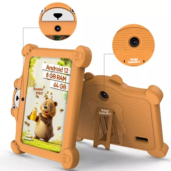 Tableta copii SMART TabbyBoo Bruno PRO 2024 64GB 8GB RAM Android 12 cu ...