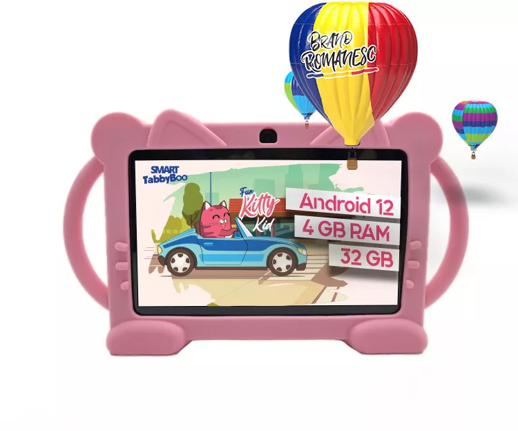 Tableta copii SMART TabbyBoo Kitty KID 2024 ecran 7&rdquo IPS jocuri si ...