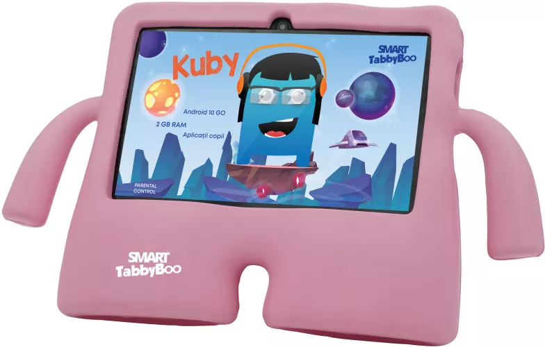 Tableta copii SMART TabbyBoo Kuby KID 2024 roz 32GB 4GB RAM ecran 7 ...