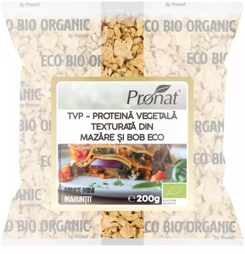 TVP - Proteina vegetala texturata din mazare si bob bio 200g mince mini ...