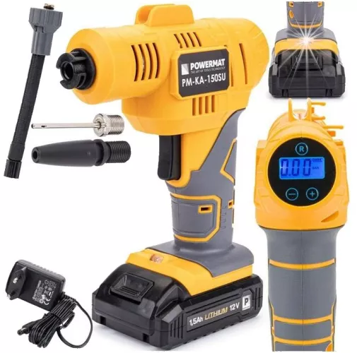 Compresor Auto cu Acumulator 10 Bar 16l/min 12V 1.5Ah Powermat PowerX ...