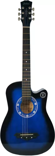 Chitara clasica IdeallStore® 95 cm lemn Cutaway albastra husa inclusa - domo.ro