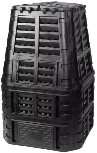 Compostor de gradina 1000 L negru 255078 - domo.ro