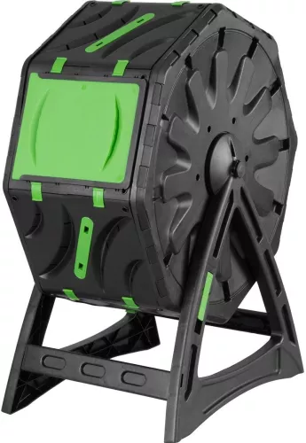 Compostor rotativ/tambur de gradina Strend Pro 70 L negru 55.5x36x72 cm ...