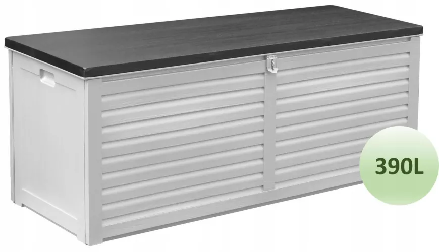 Lada depozitare de gradina capac cu telescop gri si negru 143.5x53.4x57 ...