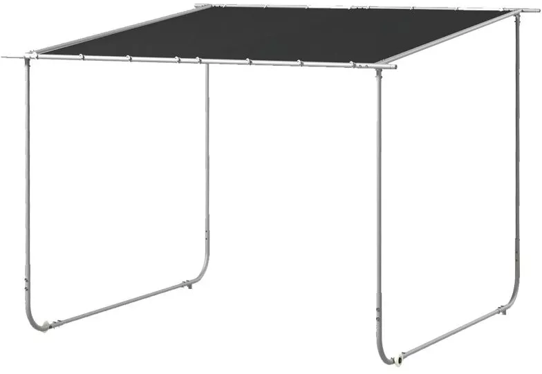 Pavilion pentru gradina/terasa cu roti cadru metalic pliabil negru ...