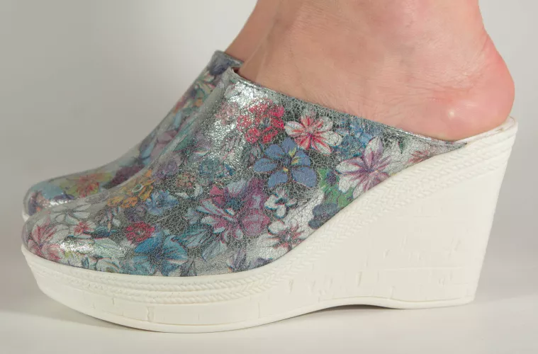 Saboti multicolori cu platforma piele naturala SBM5A 40 - domo.ro