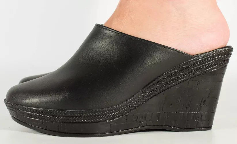 Saboti negri platforma piele naturala SBM5A 37