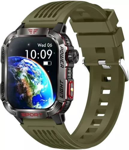 Ceas Smartwatch Barbatesc Stil Militar TechGS® Baterie 600 mAh Ecran de ...