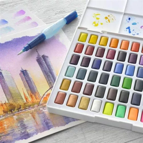 Acuarele cu Pensula si Rezervor Apa Faber-Castell Creative Studio 36 ...