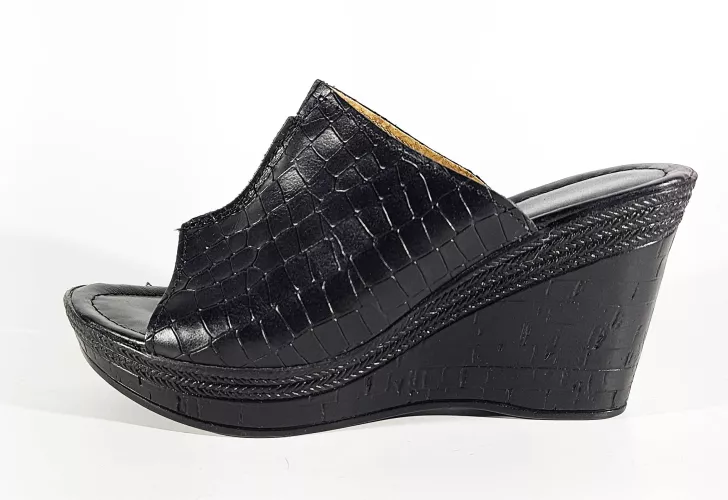 Saboti negri platforma piele naturala SBM7 36 SBM7__3309__47319 - domo.ro