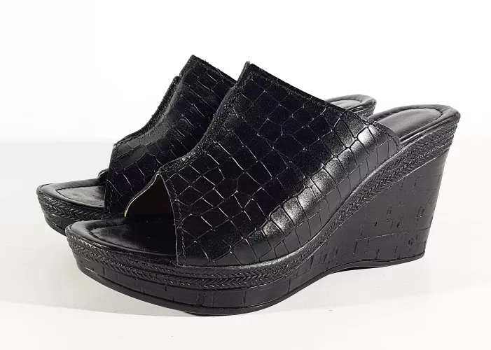 Saboti negri platforma piele naturala SBM7 39 SBM7__3309__47322 - domo.ro