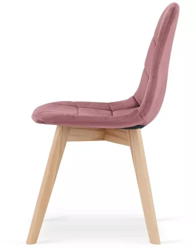 Scaun bucatarie/living Artool Bora catifea lemn roz inchis 44.5x54x81.5 cm