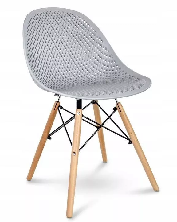 Scaun stil scandinav PP lemn gri 45x56x77 cm Cava CM-910447 - domo.ro