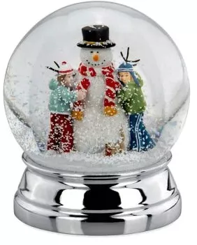 Glob zapada cu copii si om zapada 12cm kumm_217840196 - domo.ro