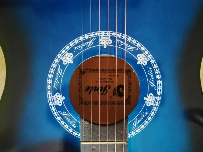 Chitara clasica din lemn 95 cm Cutaway albastru marin 9grz_855570721 - domo.ro