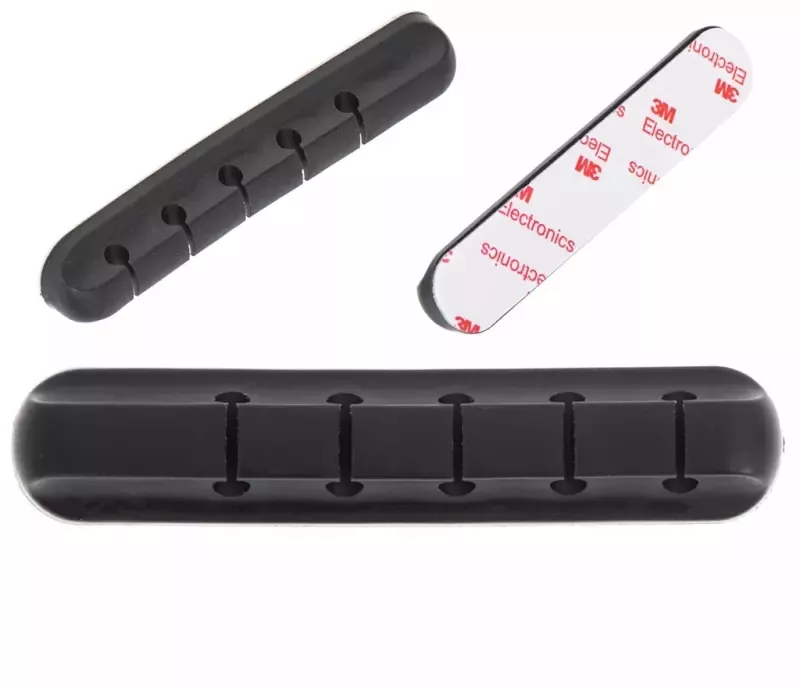 Suport cabluri autoadeziv pentru birou din silicon - 5 sloturi Gonga ...
