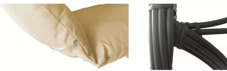 Scaun leagan suspendat ratan sintetic gri/crem max 120 kg Bali MCTON ...