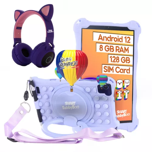Set tableta copii SMART TabbyBoo Popit 8GB RAM 128GB Android 12 SIM ...