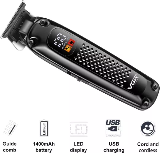 Aparat de tuns profesional VGR 972 cu afisaj digital LED pentru contur V-972 - domo.ro