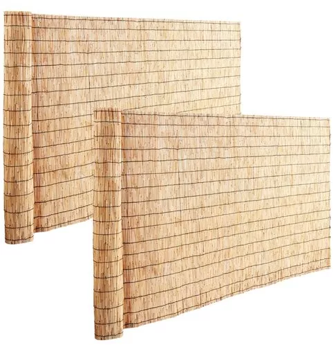 Set 2 x Paravan din stuf 5 x 1.2 m Protectie vizuala si de vant Maro ...