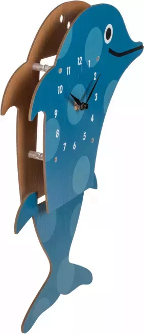 Ceas din lemn delfin 30 cm 3288 - domo.ro