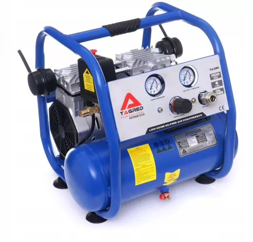 Compresor aer portabil 6L fara ulei silentios 1100W stomatologie TA381 ...